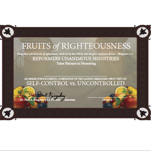 Threshold Certificate: Self-Control – RU Recovery